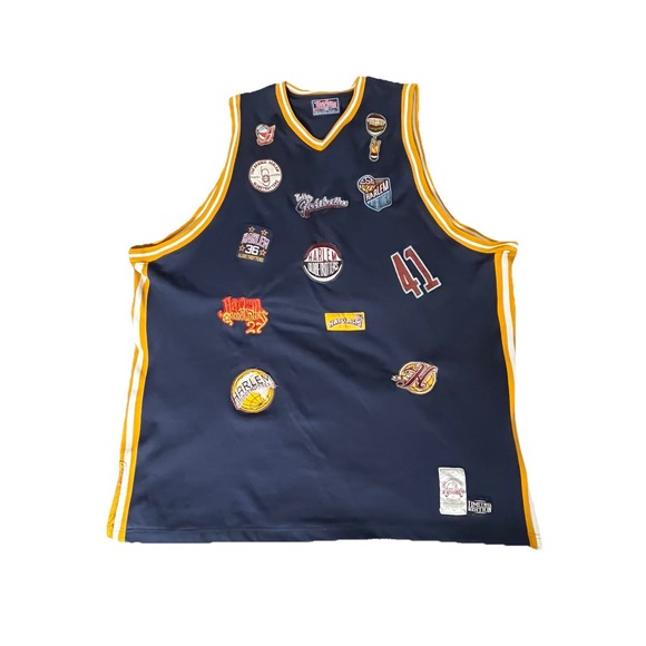 FUBU | Shirts | Harlem Globetrotters Jersey 4x Platinum Fubu Patches ...